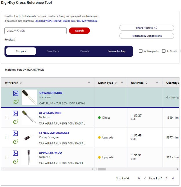 DigiKeyで代替/置換部品を迅速かつ簡単に見つける | DigiKey
